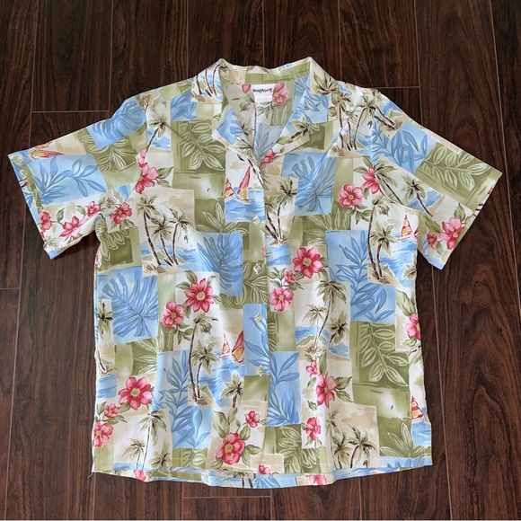 BonWorth | Tops | Vintage Bonworth Palm Hawaiian Shirt | Poshmark